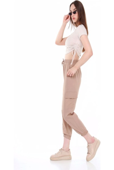 Poriento Kadın Cepli Kargo Pantolon