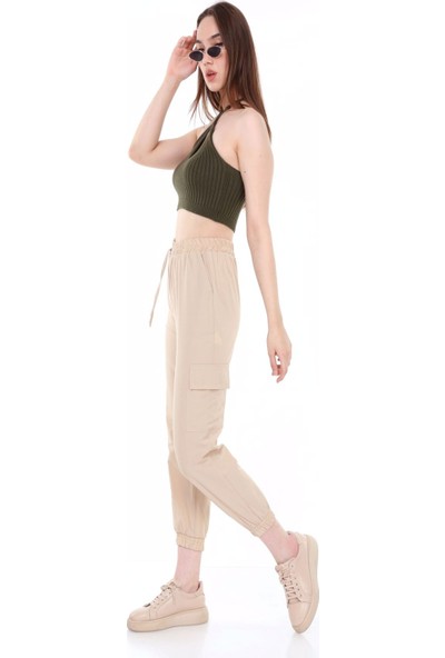Poriento Kadın Cepli Kargo Pantolon