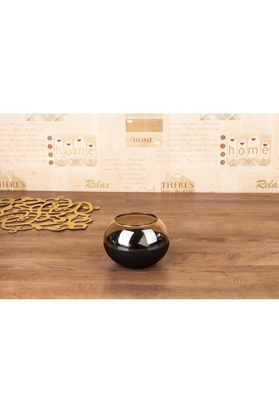 Zucci Yuvarlak Vazo Siyah Dekorlu