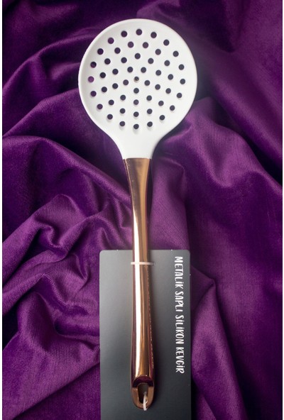 Tohana Metal Saplı Silikon Kevgir - Bronz Tohana Metal Saplı Silikon Kevgir - Bronz