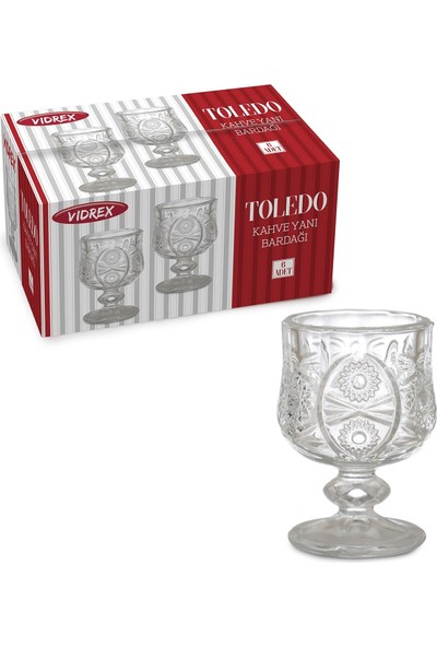 Zucci Cam Ayaklı Kahve Yanı Bardağı 6'lı Set 45 cc