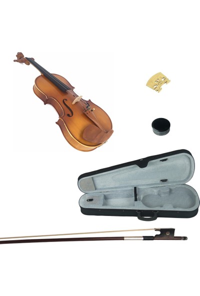 Öğrenci Kemanı Mat 3/4 Kutulu, Ön Ladin, Arka ve