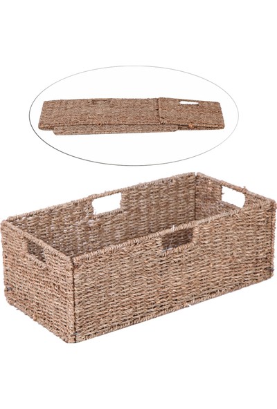 Home Naturel Dikdörtgen Katlanır Hasır Sepet Düzenleyici HN11038 Home Naturel