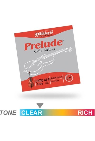 D’addario J1010 4/4m Prelude Çello Teli D’addario J1010 4/4m Prelude Çello Teli