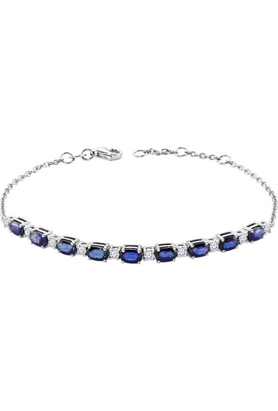 Sirius Pırlanta ve Oval Safir Sırataş Bileklik