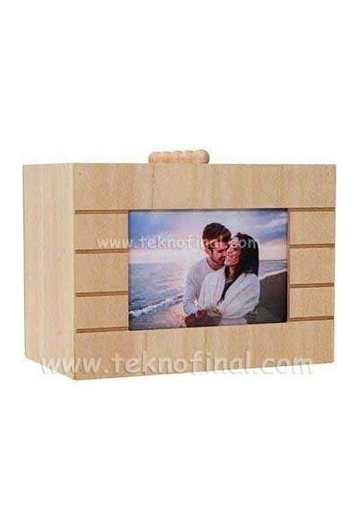 Nobbystar Doğal Ahşap Pencereli Çekmeceli Fotoğraf Albümü