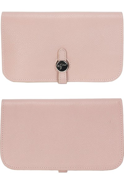 Kangaroo Kıngdom Deri Pudra Kadın Portföy & Clutch El Çanta 8744-P Kangaroo Kıngdom Deri Pudra Kadın Portföy & Clutch El Çanta 8744-P