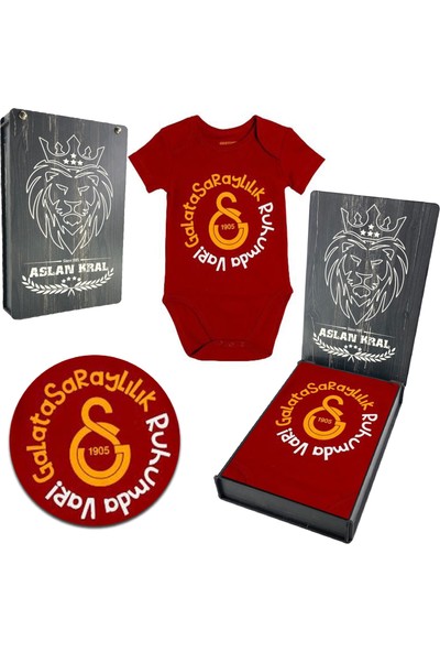 Galatasaray Bebek Body Zıbın Özel Ahşap Kutulu