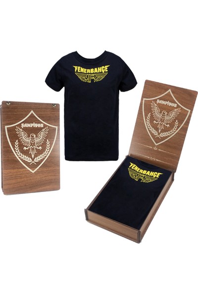 Fenerbahçe Lisanslı Çocuk T-Shirt Özel Hediyelik Ahşap Kutulu