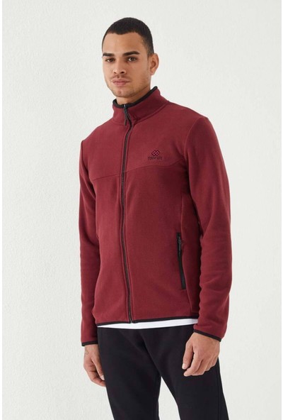 Tommy Life Bordo Erkek Fermuarlı Sweatshirt Slim Fit Dik Yaka Polar-87270 Tommy Life Bordo Erkek Fermuarlı Sweatshirt Slim Fit Dik Yaka Polar-87270