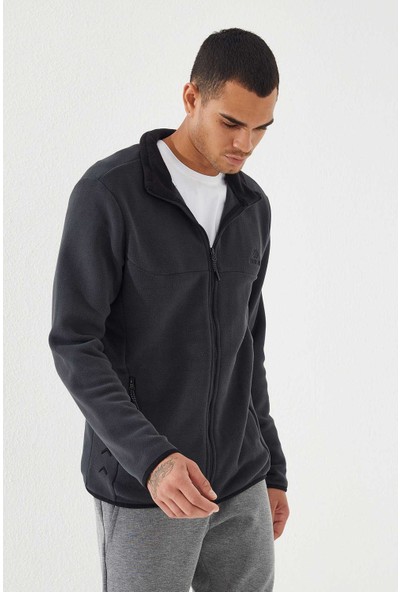 Tommy Life Antrasit Erkek Fermuarlı Sweatshirt Slim Fit Dik Yaka Polar-87270 Tommy Life Antrasit Erkek Fermuarlı Sweatshirt Slim Fit Dik Yaka Polar-87270