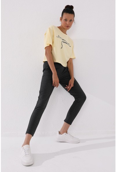 Tommy Life Antrasit Melanj Kadın Fermuar Paçalı Cepli Standart Kalıp Eşofman Alt-94246 Tommy Life Antrasit Melanj Kadın Fermuar Paçalı Cepli Standart Kalıp Eşofman Alt-94246