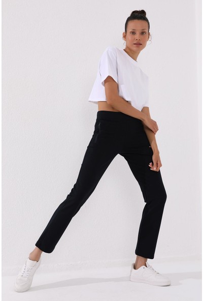 Tommy Life Klasik Cep Fermuarlı Lacivert Kadın Eşofman Alt