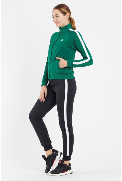 Sportstation Şeritli Koyu Şeyil Bayan Eşofman Takımı