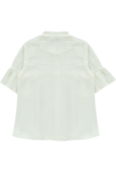 Civil Girls Kız Çocuk Gömlek 6-9 Yaş Ekru