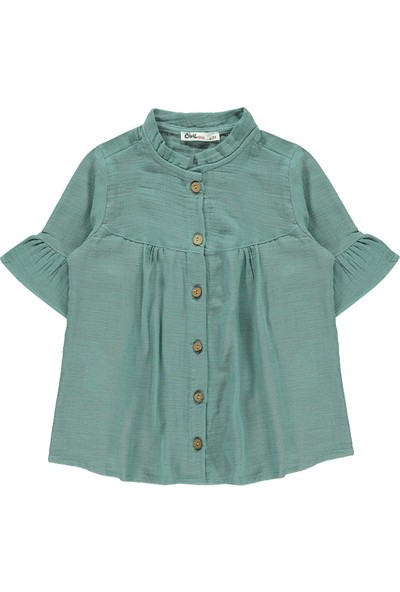 Civil Girls Kız Çocuk Gömlek 6-9 Yaş Yeşil