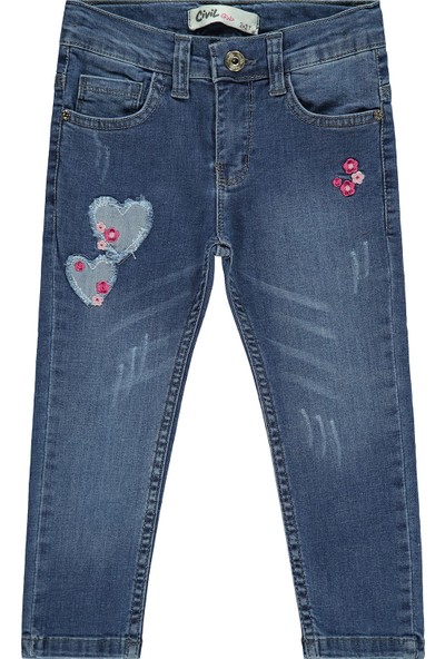 Civil Girls Kız Çocuk Kot Pantolon 2-5 Yaş Mavi