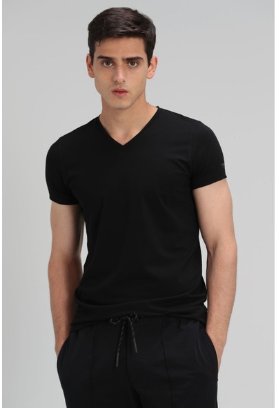 Lufian Tuna Basic T- Shirt Siyah