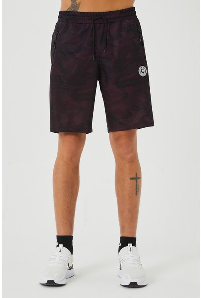 Steps Kamuflaj Desenli Bordo Erkek Şort