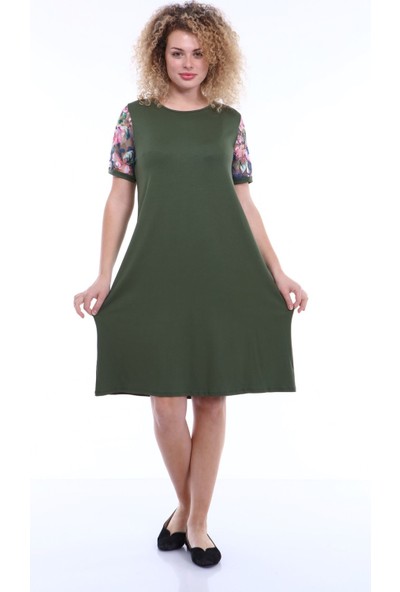Modayız Kol Detaylı Yeşil Elbise 2C-1791