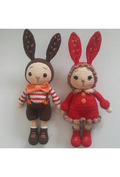 Oyuncak Park Bay Miti ve Bayan Mini Amigurumi Organik Oyuncak