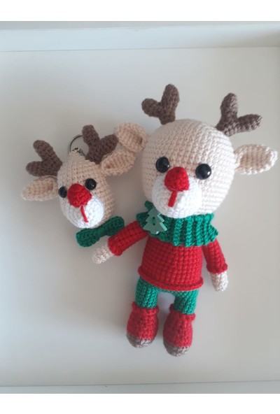 Sevimli Yılbaşı Geyiği ve Maskot Anahtarlık Oyuncak