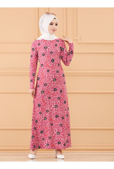 Tofisa Desenli Elbise - Gül - Tofisa