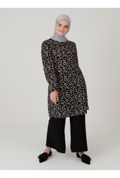 Zenane Desenli Tunik - Siyah - Zenane
