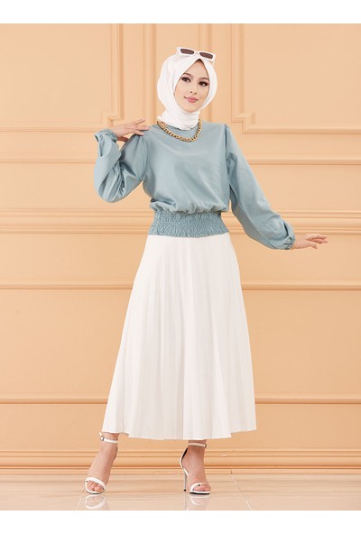 Tofisa Lastik Detaylı Bluz - Mint - Tofisa