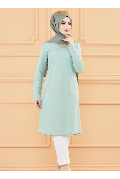 Tofisa Sade Uzun Tunik - Mint - Tofisa