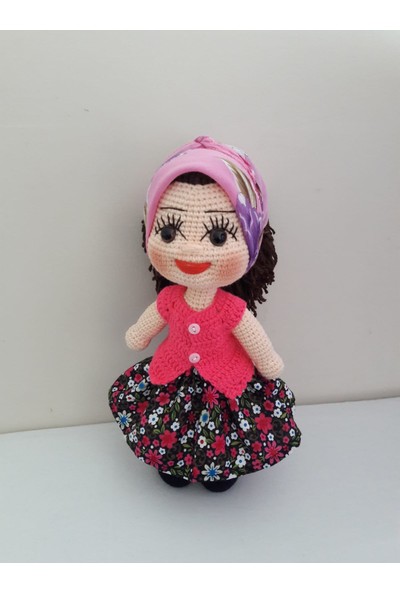 Oyuncak Park Pembeli Yöresel Köylü Kızı Bebek Amigurumi Organik Oyuncak