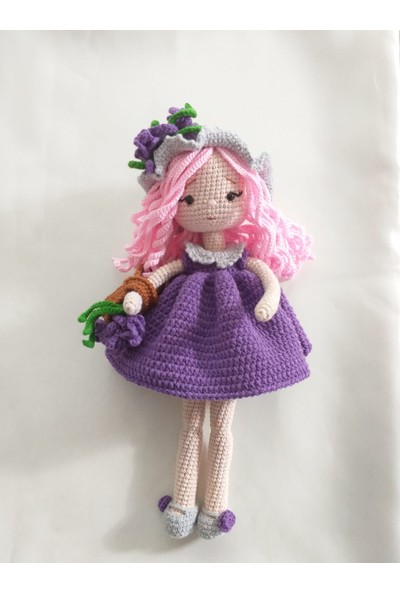 Oyuncak Park Sepetli Lavanta Bebek Amigurumi Organik Oyuncak