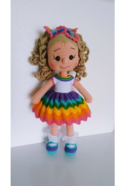 Oyuncak Park Kıvırcık Saçlı Karnaval Bebek Amigurumi Organik Oyuncak