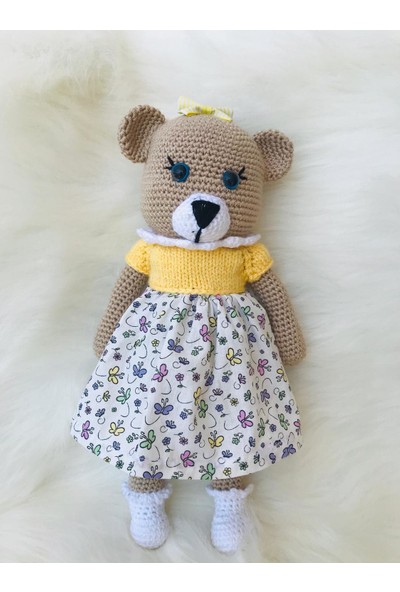 Oyuncak Park Amour Elbiseli Sevimli Ayıcık Amigurumi Organik Oyuncak Oyuncak Park Amour Elbiseli Sevimli Ayıcık Amigurumi Organik Oyuncak