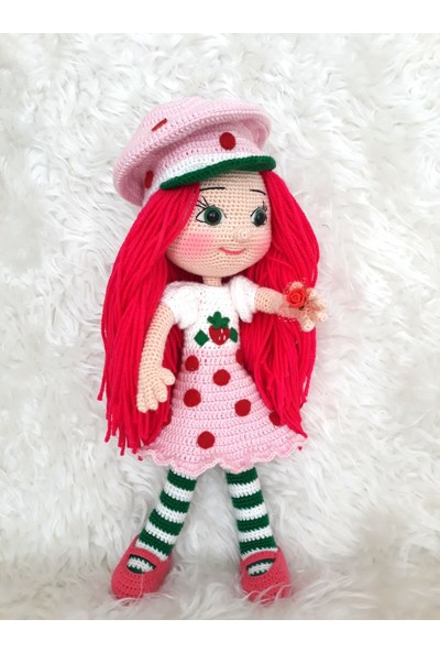 Oyuncak Park Çilek Kız Amigurumi Organik Oyuncak