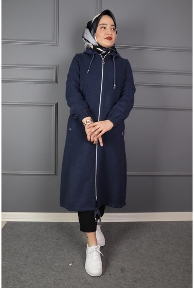 Abiye Sultan Kapüşonlu Fermuarlı Kap