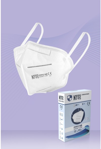 Nefes Ffp2 Burun Telli 5 Katlı Lastikli Maske 10'lu Nefes Ffp2 Burun Telli 5 Katlı Lastikli Maske 10'lu