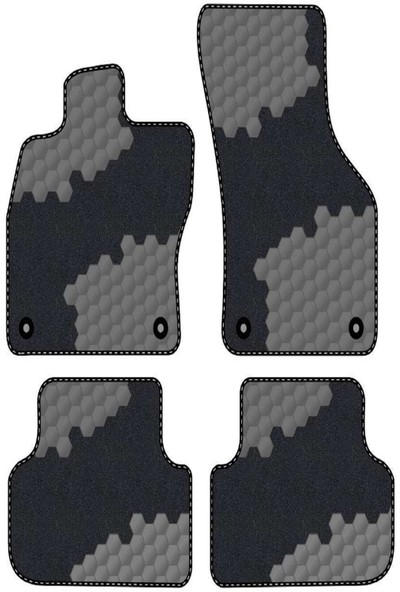 Tegin Cadillac Escalade 2006-2014 Uyumlu Siyah Halı Gri Desen Siyah Kenar Plus Paspas