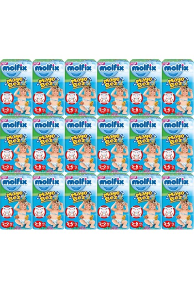 Molfix Swimming Pants (Mayo Bez) Beden:5-6 (14+Kg) 180 Adet (18 Li Set)