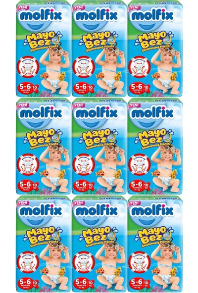 Molfix Swimming Pants (Mayo Bez) Beden:5-6 (14+Kg) 90 Adet (9 Lu Set)