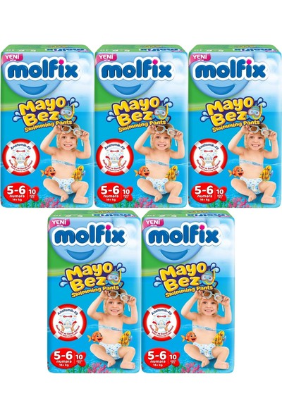 Molfix Swimming Pants (Mayo Bez) Beden:5-6 (14+Kg) 50 Adet (5 Li Set)