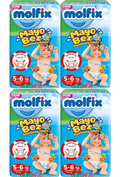 Molfix Swimming Pants (Mayo Bez) Beden:5-6 (14+Kg) 40 Adet (4 Lü Set)