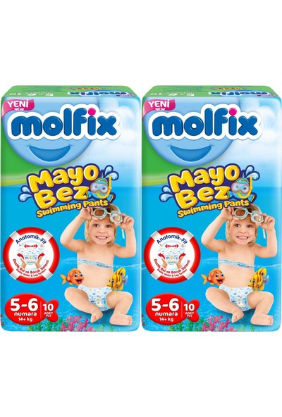 Molfix Swimming Pants (Mayo Bez) Beden:5-6 (14+Kg) 20 Adet (2 Li Set)