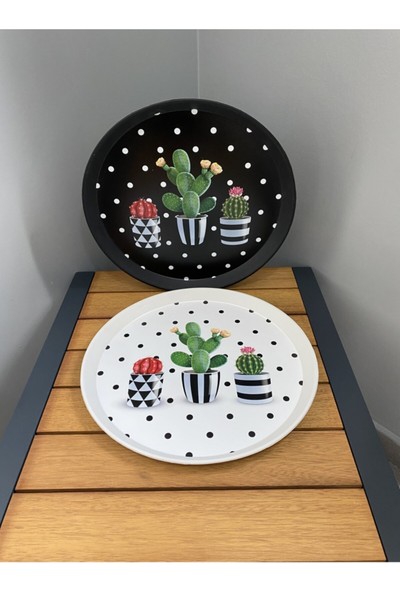 Çavdar Group 2 Adet Lüx Plastik Yuvarlak Tepsi Kaktüs Desen Kahve Çay Servis Sunum Tepsi Çavdar Group 2 Adet Lüx Plastik Yuvarlak Tepsi Kaktüs Desen Kahve Çay Servis Sunum Tepsi