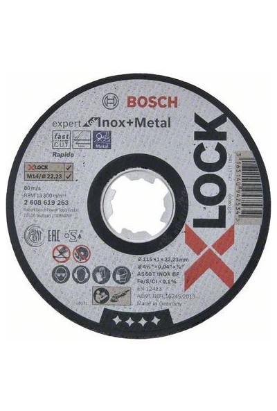 Bosch 115X1 mm X-Lock Expert Inox Kesme Taşı Bosch 115X1 mm X-Lock Expert Inox Kesme Taşı