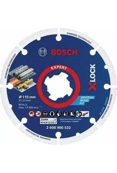 Bosch 115 mm Elmas Metal Kesme Diski X-Lock