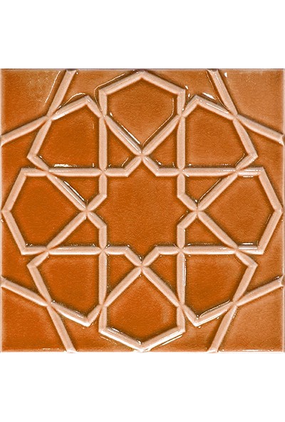 Armada Çini 20X20 cm Rölyefli Karamel Selçuk Yıldızı Deseni Çini Karo Armada Çini 20X20 cm Rölyefli Karamel Selçuk Yıldızı Deseni Çini Karo