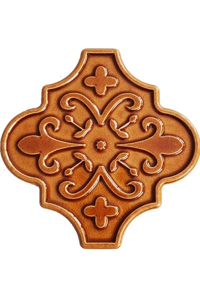 Armada Çini 12X12 Ottoman Çiçekli Arabesk Karamel Çini Karo Seramik