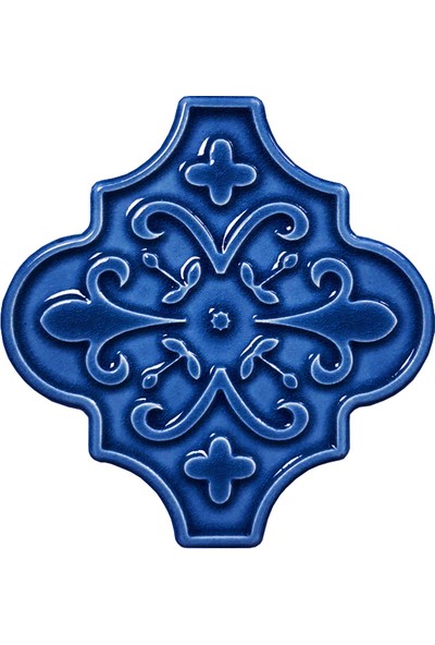 Armada Çini 12X12 Ottoman Çiçekli Arabesk Kobalt Çini Karo Seramik