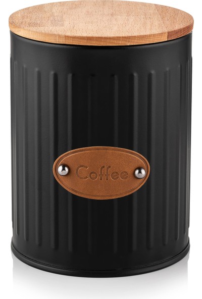 İkon Home Metal Baharatlık Kahve Baharatlık Ahşap Kapaklı